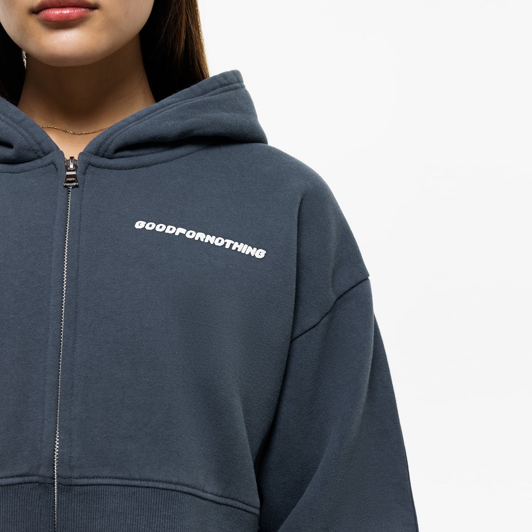 Vintage Washed Blue Zip Hoodie – GOODFORNOTHING®