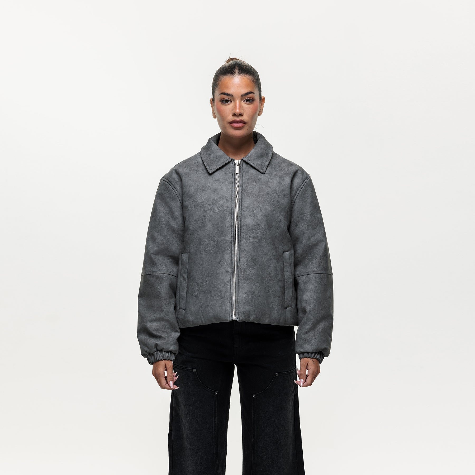 Vintage Grey Leather Coach Jacket – GOODFORNOTHING®