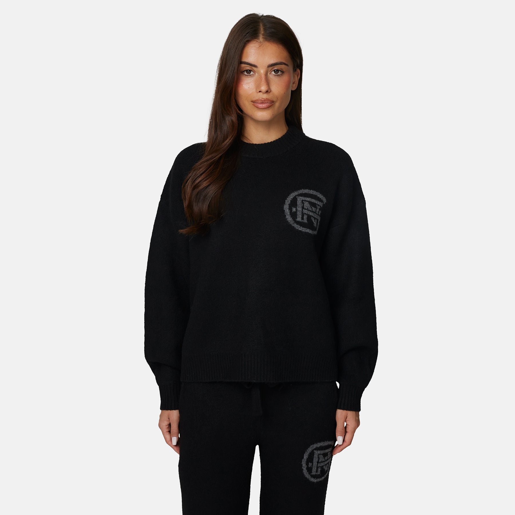 Monogram Fluffy Knit Black Jumper – GOODFORNOTHING®