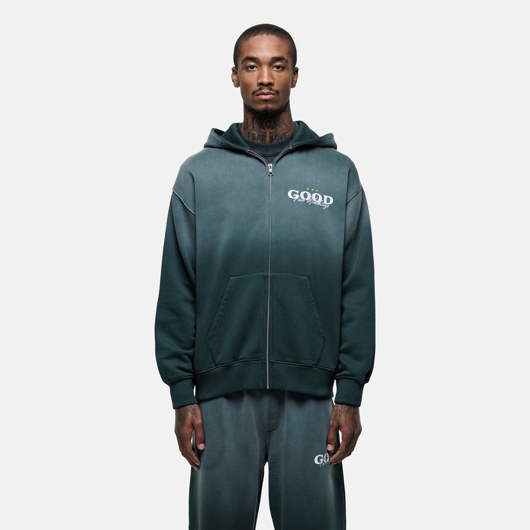 Alaska Gradient Green Zip Hoodie – GOODFORNOTHING®