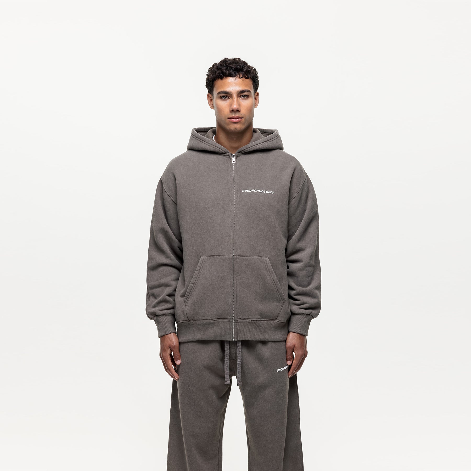 Vintage Washed Walnut Zip Hoodie – GOODFORNOTHING®